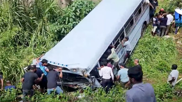 Three dead, 46 injured as bus overturns on Hatton-Kandy road - Sri Lanka